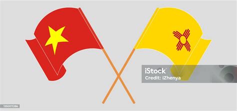 베트남과 뉴멕시코 주의 국기를 건드리고 흔들기 Socialist Party에 대한 스톡 벡터 아트 및 기타 이미지