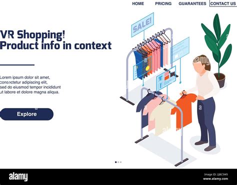 Modern Clothing Store Isometric Background For Web Site Landing Page With Clickable Links And