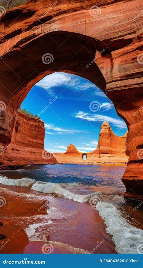 Spectacular Natural Arch Formation Illustration Artificial Intelligence
