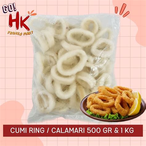 Jual Cumi Ring Calamari 500gr 1 KG Cumi Frozen Kupas Bersih Squid