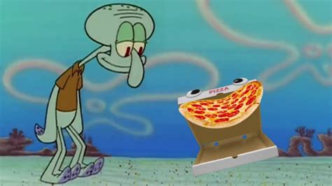 Squidward Trying To Get A Pizza From Pizza Byke Squidward Pluto The