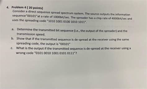 Solved 4 Problem 4 20 Points Consider A Direct Sequence