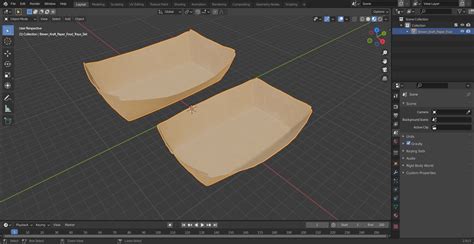 갈색 크래프트 종이 식품 트레이 세트 3d 모델 15 3ds Blend C4d Fbx Max Ma Lxo Obj Free3d