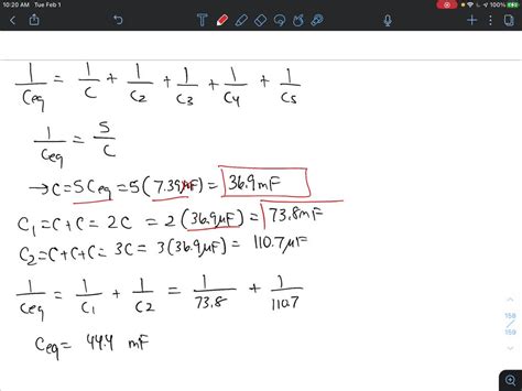 Solved When Five Capacitors With Equal Capacitances Are Connected In Series The Equivalent