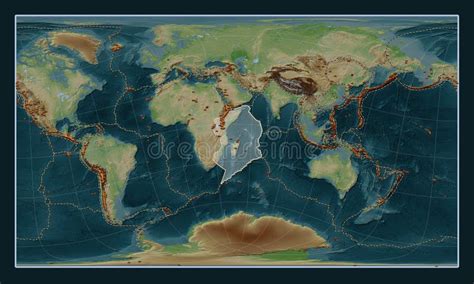 Somalian Tectonic Plate Wiki Patterson Cylindrical Oblique Vo Stock Illustration
