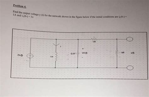 solved find the output voltage y t for the network shown