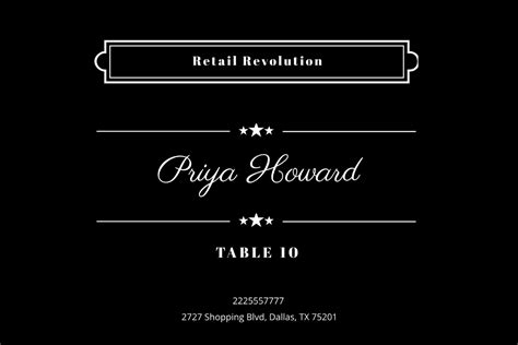 Free Table Card Template To Edit Online
