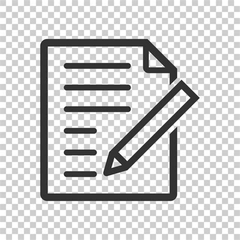 Icône De Note De Document En Style Plat Illustration Vectorielle De
