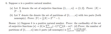 Solved 6 Suppose N Is A Positive Natural Number A Let X Chegg Com