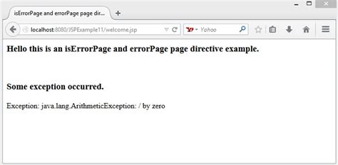 IsErrorPage And ErrorPage Attribute In JSP Page Directive W3schools