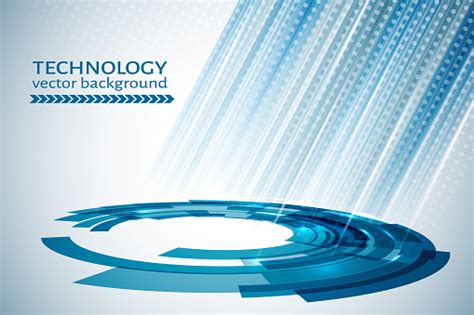빛의 광선을 원입니다 푸른 기술 추상 배경 벡터 일러스트 레이 션입니다 프로젝트에 대 한 디자인 서식 파일 편집을 쉽게 가상현실에 대한 스톡 벡터 아트 및 기타 이미지