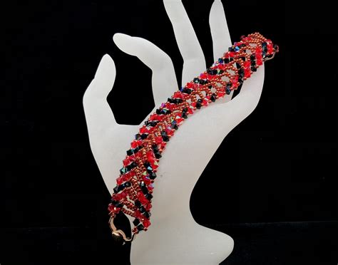 Bracelet Swarovski Ab Jet And Light Siam Bobby Bead