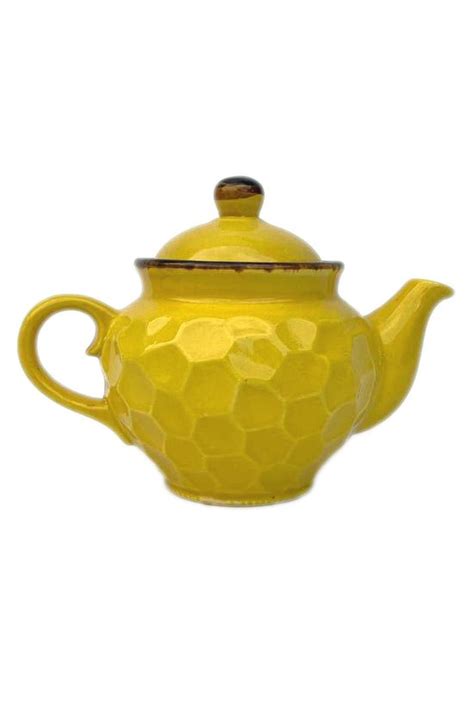 Handmade Yellow Ceramic Teapot