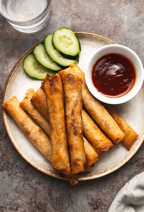 Lumpiang Shanghai Filipino Fried Spring Rolls Lemons Anchovies