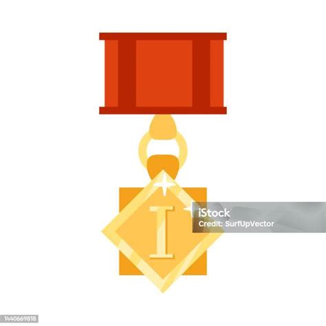 Épinglette De Médaille Dor Avec Chiffre Romain Et Illustration De Ruban