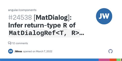 MatDialog Infer Return Type R Of MatDialogRef Based On