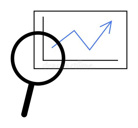 Magnifying Glass Analyzing Financial Chart With Upward Trend Stock Vector Illustration Of