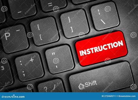 Instruction Text Button On Keyboard Concept Background Stock
