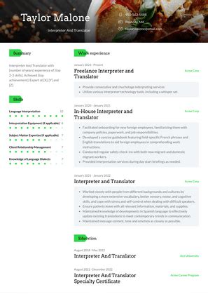 10 Interpreter And Translator Resume Examples That Work 10 Interpreter And Translator Resume Examples That Work