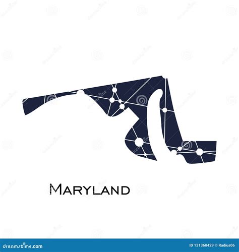 Mapa Del Estado De Maryland Ilustración del Vector Ilustración de punto silueta 131360429