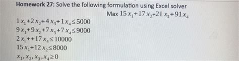 solved homework 27 solve the following formulation using