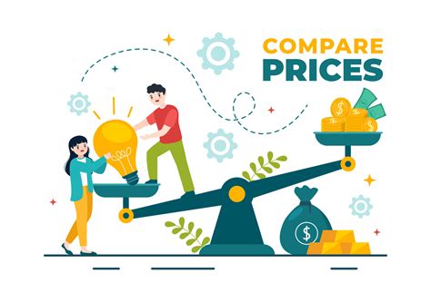 Compare Prices Vector Illustration Of Inflation In Economy Scales With