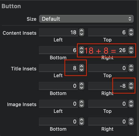 Iphone Aligning Text And Image On Uibutton With Imageedgeinsets And