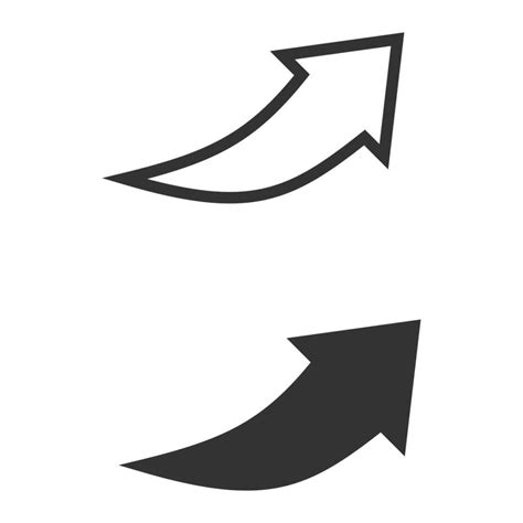 Curved Up Arrow Icon Black And White Upward Pointer Symbol Sign App