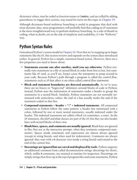 Chapter 12 If Tests And Syntax Rules — Learning Python From Scratch 0