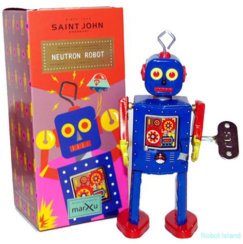Blue Neutron Robot Tin Toy Windup Special Edition St John Toys