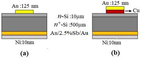 Schematic View Of The Diodes A Reference Diode Aun Si D1 B Cu