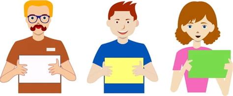 텍스트에 대 한 빈 배너를 들고 웃는 사람들 Ai Eps Uidownload