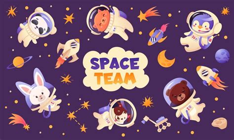 귀여운 우주 벡터 Freepik에서 무료 고품질 벡터를 다운로드하세요 Freepik