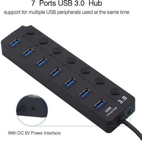 USB 3 0 Hub For Various Computers Ultra High Speed USB Hub 4 Port 7 Port Wt Led On Off