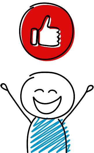 엄지손가락행복 Stickman 아이콘 처럼 벡터입니다 모방에 대한 스톡 벡터 아트 및 기타 이미지 모방 좋아요 단추