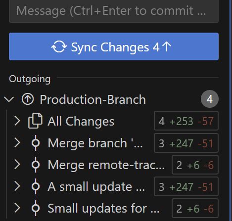 Git VS Code Merge Handler View Changed To Show Incoming Outgoing