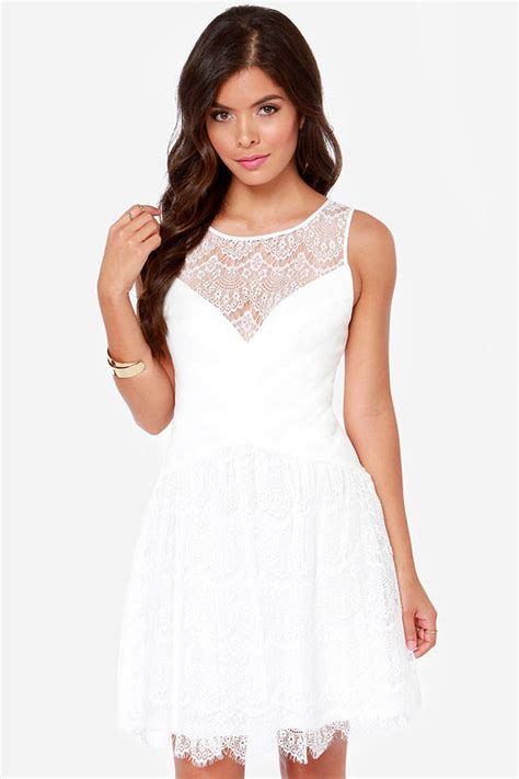 Lovely Ivory Dress Lace Dress Eighties Dress 6900 Lulus