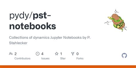 Github Pydypst Notebooks Collections Of Dynamics Jupyter Notebooks By P Stahlecker