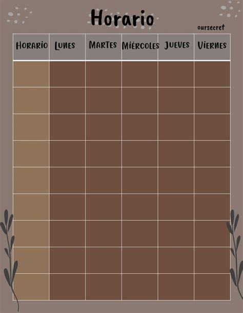 Horarios Para Imprimir Artofit