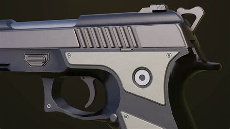 Semi Automatic Pistol 02 All Pbr Unity Ue Textures 3d Model By Eight Vertex