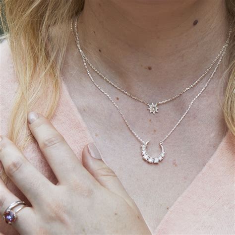 Sterling Silver Celestial Moon Necklace Carrie Elizabeth