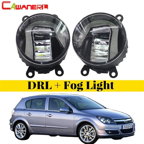 Cawanerl Pieces Car Styling LED Fog Light DRL Daytime Running Lamp White High Bright For Opel