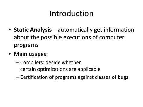 Ppt Static Analysis With Abstract Interpretation Powerpoint