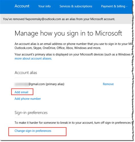 Add An Alias To An Outlook Account