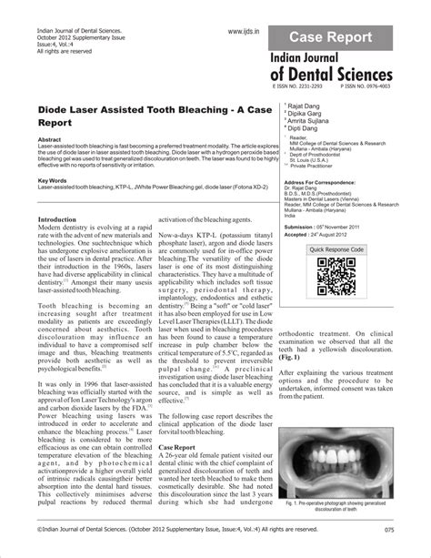 Pdf Diode Laser Assisted Tooth Bleaching A Case Report