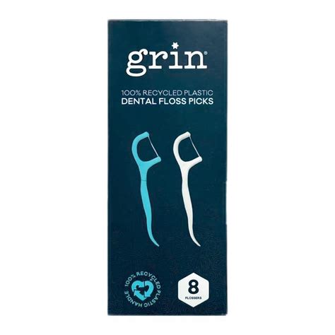Buy Grin Adults Recycled Dental Floss Picks 8 Pack Online At Chemist
