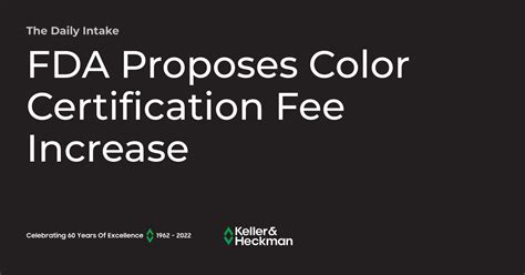 FDA Proposes Color Certification Fee Increase The Daily Intake