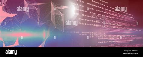 Computer Code And Network Of Connections Over Gradient Background