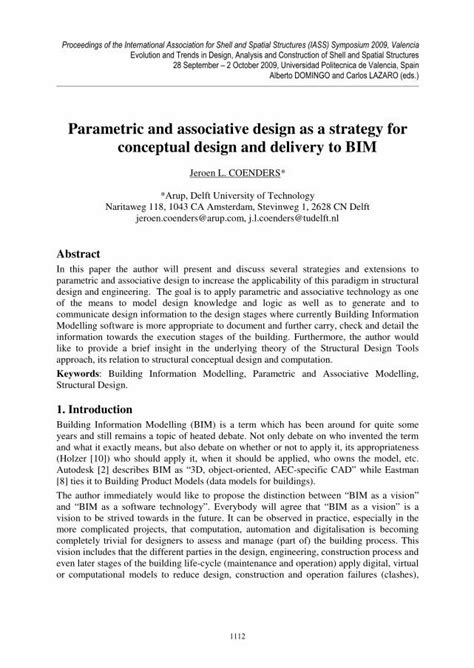 Pdf Parametric And Associative Design As A Strategy For Dokumen Tips