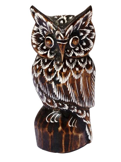 Статуетка сова деревяна коричнева писана висота 20см — ціна 330 грн у каталозі Статуетки